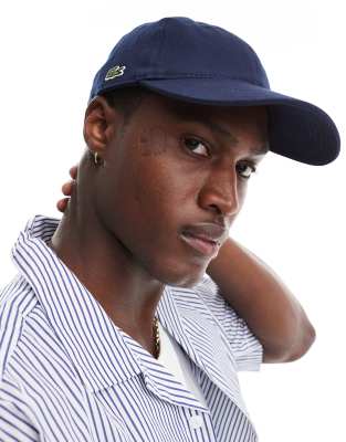 Lacoste logo baseball cap in navy | ASOS