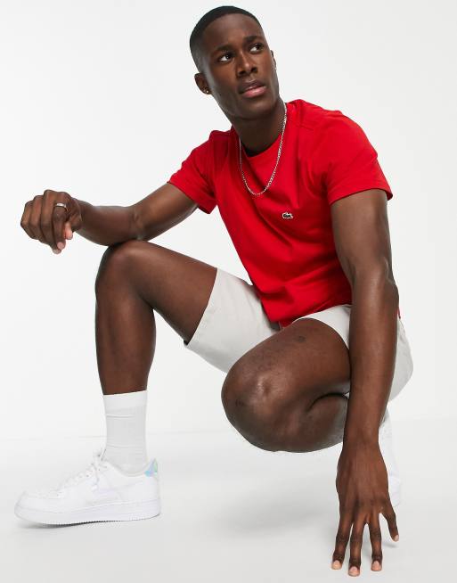 Lacoste logo t-shirt in red | ASOS