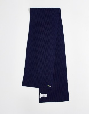 Lacoste logo wool scarf in navy | ASOS