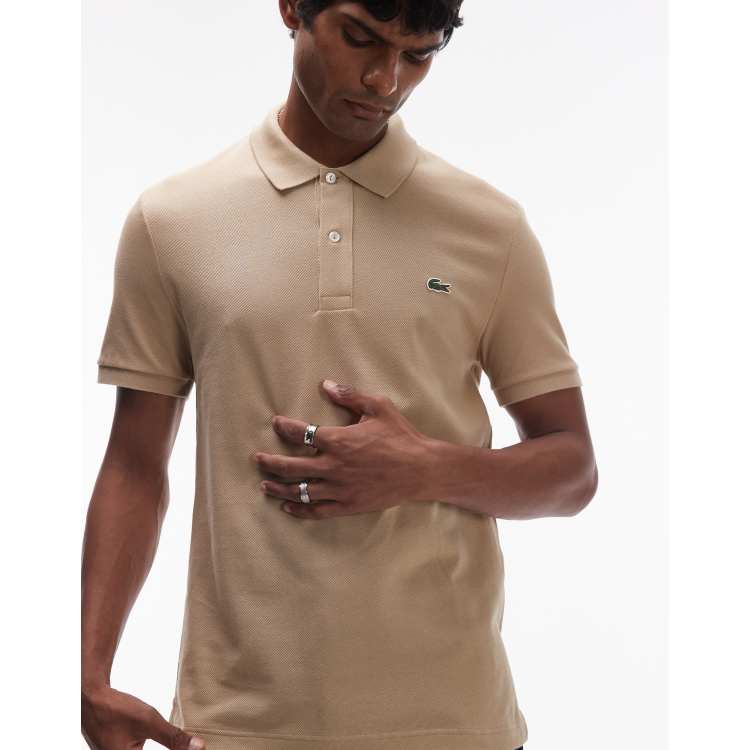 Lacoste Polo ajuste en pique Beige