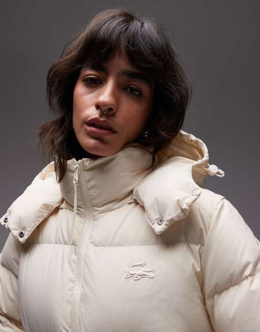 Lacoste puffer jacket in cream | ASOS