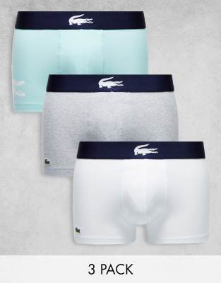 Lacoste - Set van 3 boxershorts in multi met groot zijlogo | ASOS