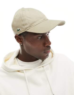 Lacoste side logo cap in beige | ASOS