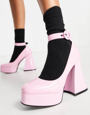 Lamoda Build Me Up platform heeled shoes in pink | ASOS