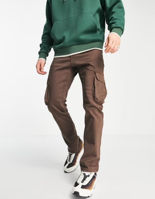 LDN Denim wide fit straight leg jeans In brown | ASOS