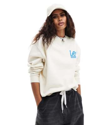 Lee Jeans logo sweatshirt in ecru | ASOS