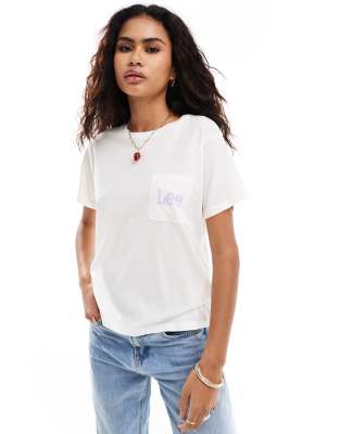 Lee Jeans pocket logo tee in ecru | ASOS