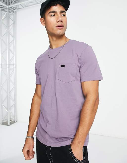 Lee logo t-shirt in washed purple | ASOS