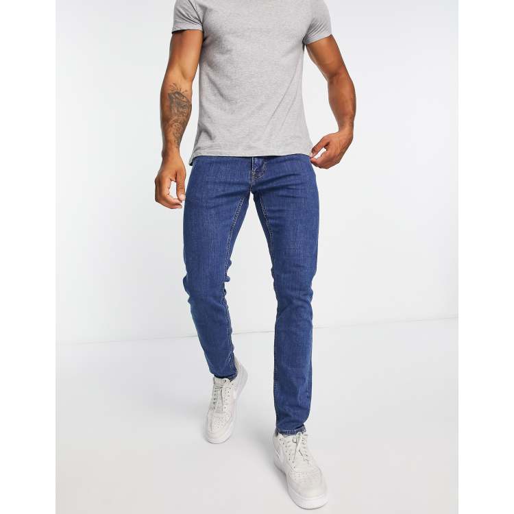 Lee luke slim tapered fit jeans in mid stonewash ASOS