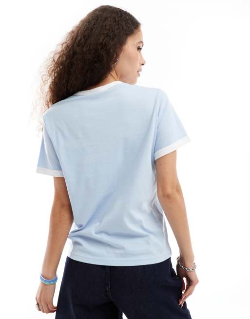 Lee ringer t-shirt in light blue | ASOS