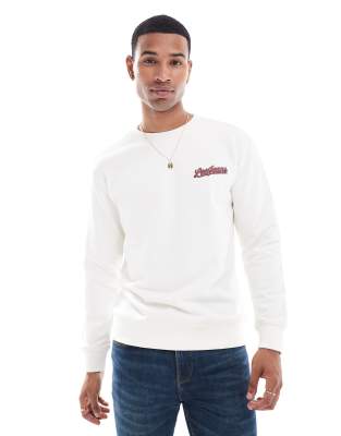 Lee script logo sweatshirt in ecru | ASOS
