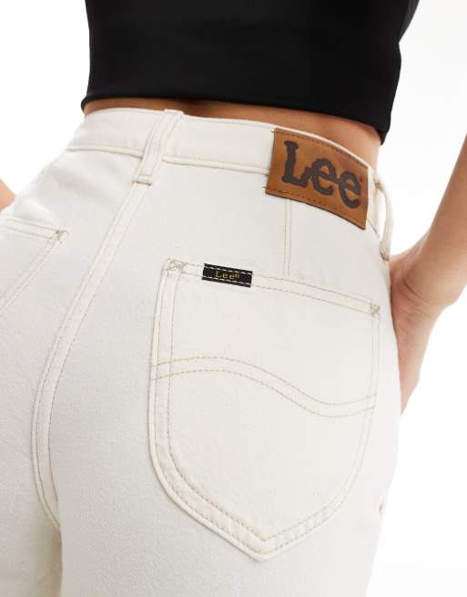 Lee Stella a line wide leg jeans in off white | ASOS