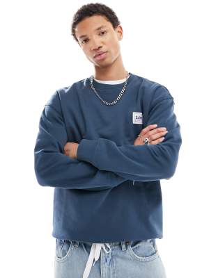 Lee - Sweat décontracté à étiquette logo workwear - Bleu foncé | ASOS