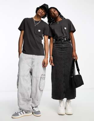 Lee unisex workwear capsule label logo pocket relaxed fit t-shirt in ...