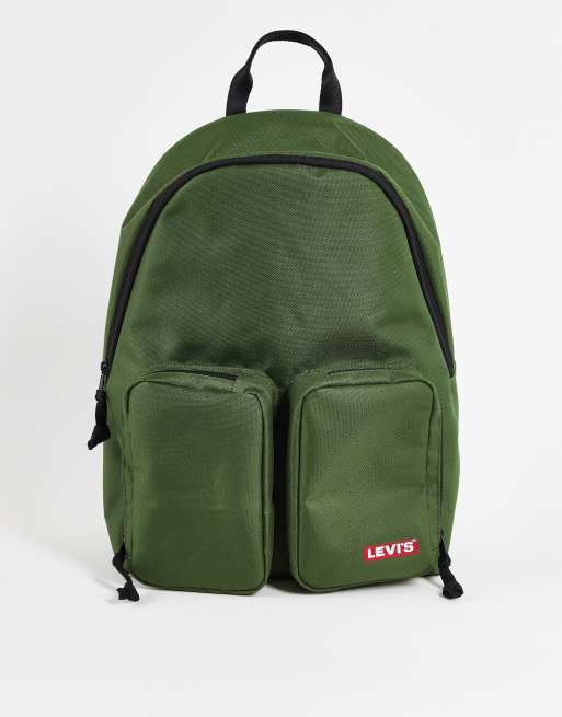 Levi's backpack in olive green with front pockets and box tab logo | ASOS