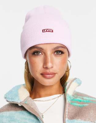 Levi's beanie with baby tag logo in pink | ASOS