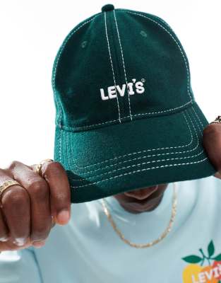 Levi's cap with logo and contrast stitch in green | ASOS