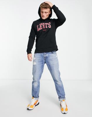 Levi's hoodie with collegiate logo in black | ASOS