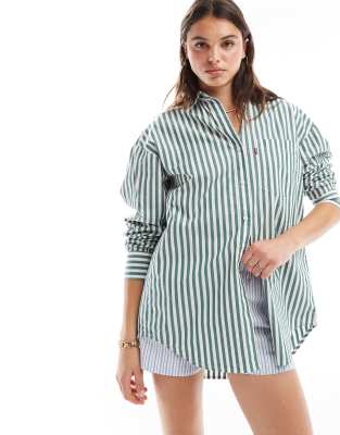 Levi's - Lola - Chemise décontractée en popeline à rayures - Vert | ASOS