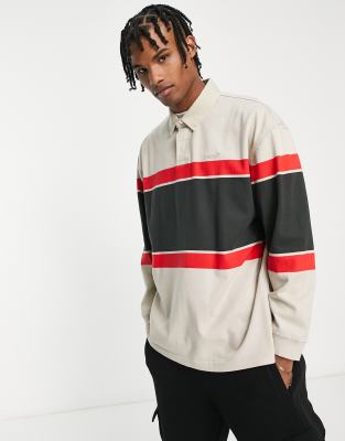 Levi's loose rugby shirt in beige stripe | ASOS