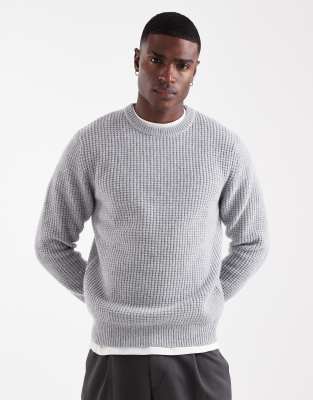 Levi's presidio texture knit jumper in grey marl | ASOS