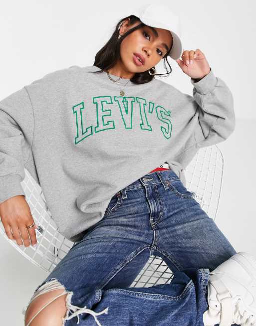 Levi's – Prism – Sweatshirt in Grau mit Rundhalsausschnitt und Grafikprint | ASOS