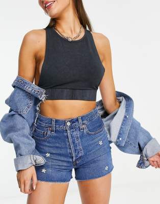 Levi's - Ribcage - Short - Bleu délavé moyen | ASOS