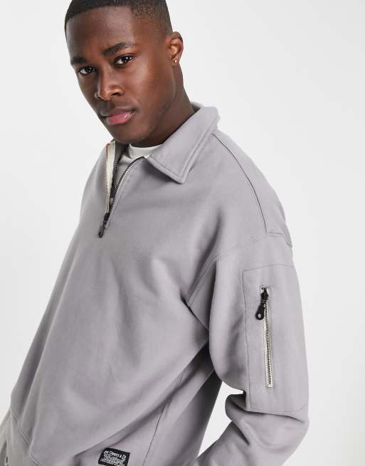 Levi's - Skate - Sweat à demi-fermeture éclair avec petit logo - Gris ...