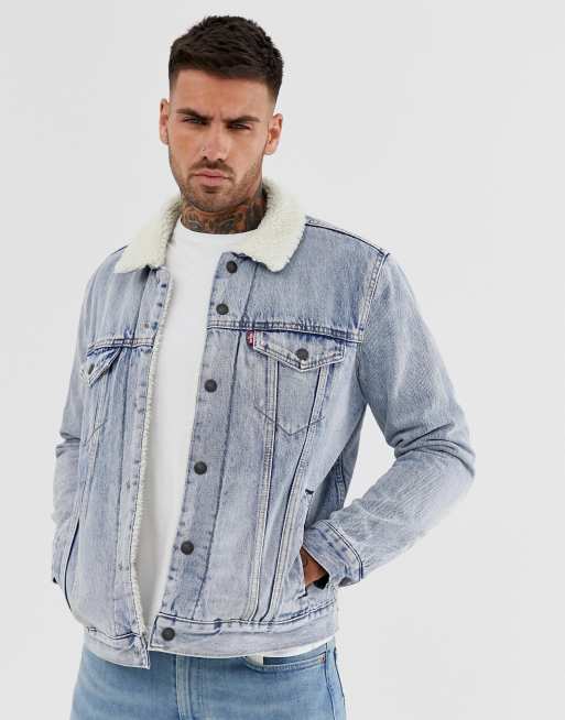 Levis Stonebridge Veste De Camionneur En Jean Avec Imitation Peau