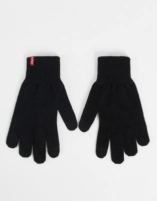 Levi's touch screen gloves in black with red tab | ASOS