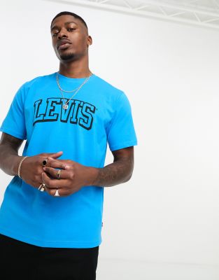Levi's x Asos exclusive t-shirt with collegiate logo in blue | ASOS
