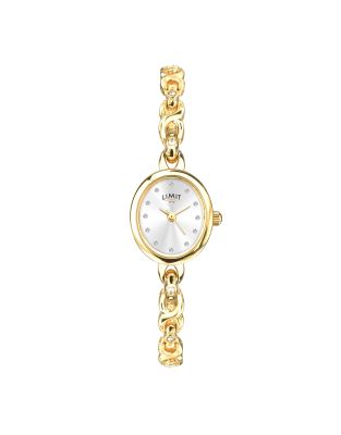 Limit class gold watch with dial in silver white | ASOS