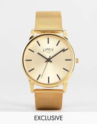 Limit mesh watch in gold exclusive to ASOS | ASOS