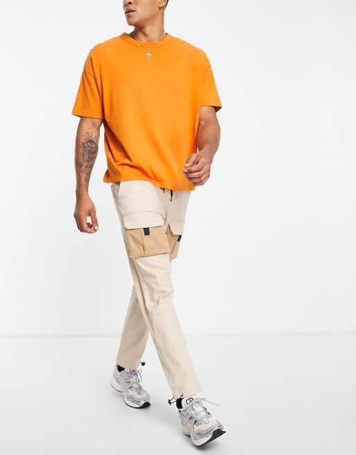 Liquor N Poker cargo pants in beige with utility pockets | ASOS