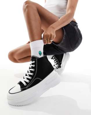 London Rebel - Sneakers stringate alte in tela nere | ASOS