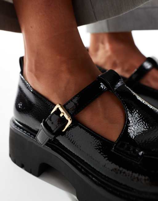 Asos Pass It On Chunky Velvet Mary Jane Heels In Black Lyst ASOS
