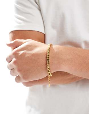 Lost Souls chunky box chain bracelet in 18k gold plated | ASOS