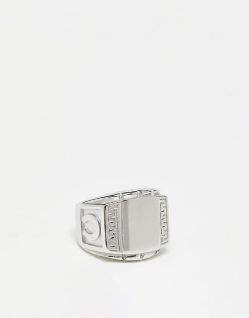 Lost Souls chunky signet ring in stainless steel | ASOS