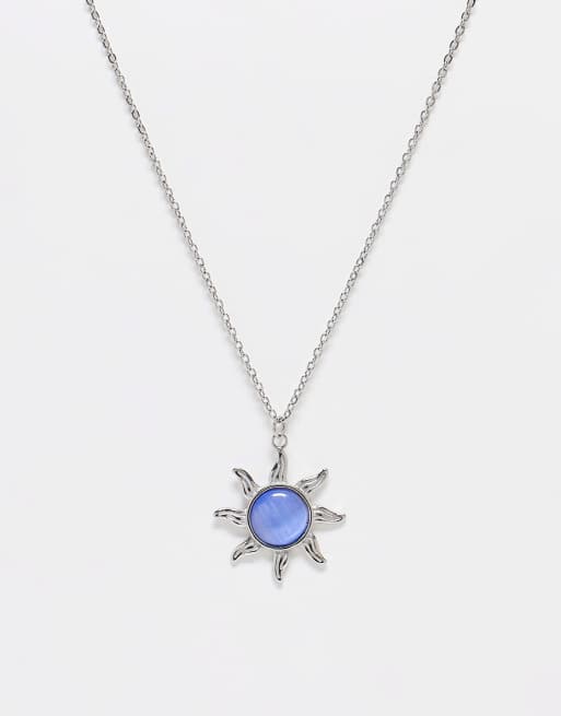 Lost Souls Collier En Acier Inoxydable Avec Pendentif Soleil Serti D