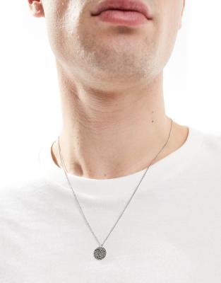 Lost Souls Hammered Coin Necklace In Stainless Steel-silver | ModeSens