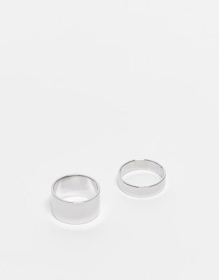 Lost Souls pack of 2 band rings in stainless steel | ASOS