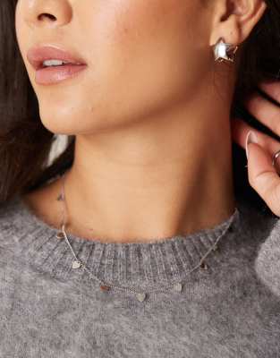 Lost Souls – Silverfärgat halsband i rostfritt stål med små hjärtan | ASOS