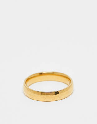 Lost Souls stainless steel 18ct gold plated classic band ring | ASOS
