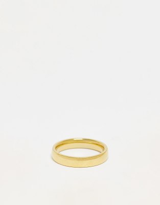 Lost Souls stainless steel band ring in gold | ASOS