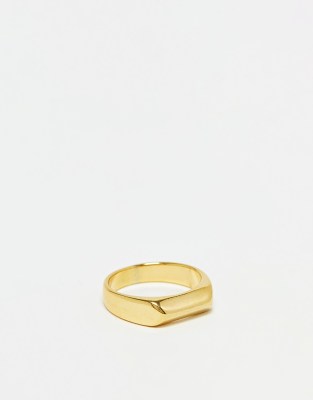 Lost Souls stainless steel band ring in gold | ASOS
