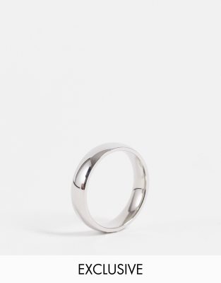 Lost Souls stainless steel band ring in silver | ASOS