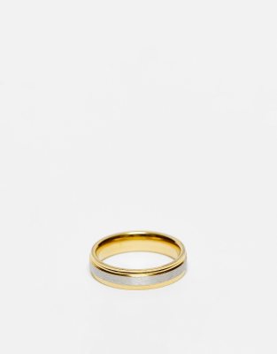 Lost Souls stainless steel mixed metal band ring | ASOS