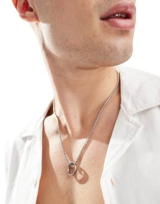 Lost Souls stainless steel open disc necklace in silver | ASOS