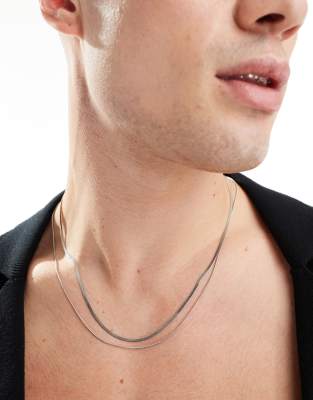 Lost Souls stainless steel pack of 2 chains in silver | ASOS