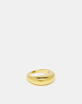 Lost Souls stainless steel puff ring in gold | ASOS